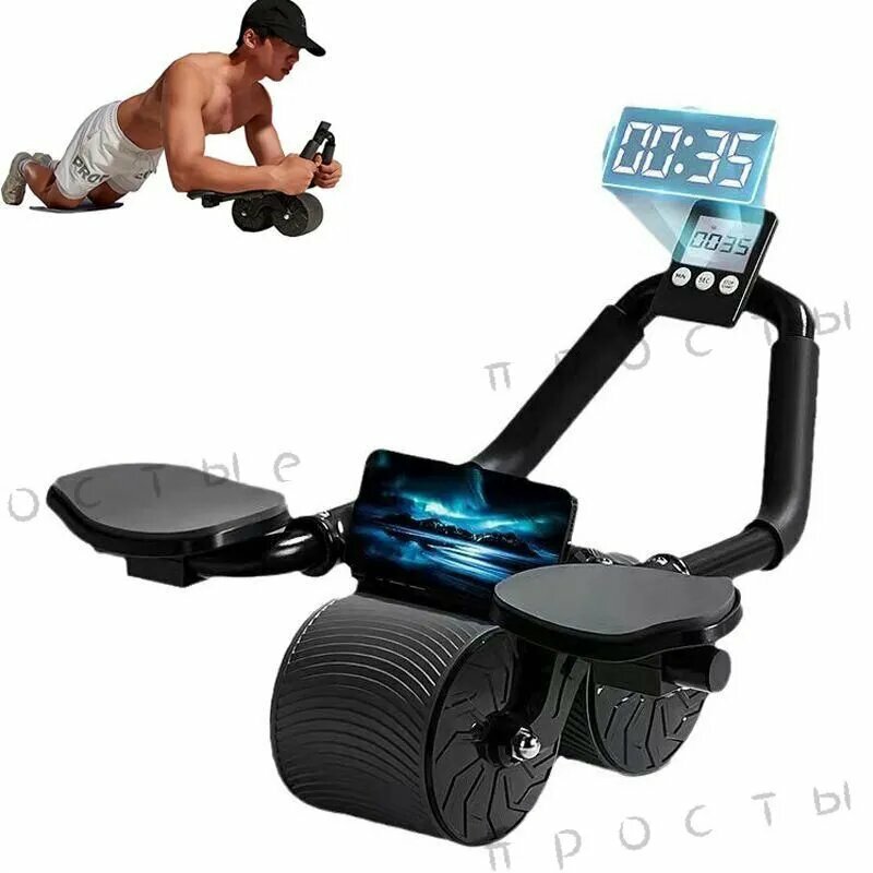 Тренажер ролик, для пресса, спины и похудения живота, с возвратным механизмом