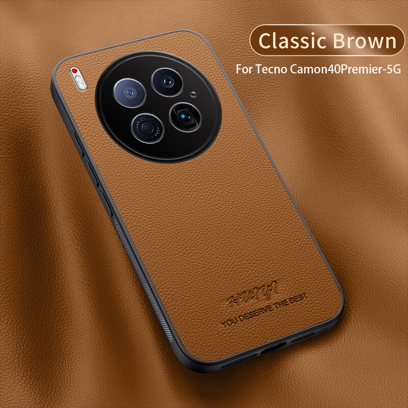 Чехол для Tecno Camon 40 Premier 5G / Текно Камон 40 Премьер 5Г Высококачественная кожа антиударный чехол