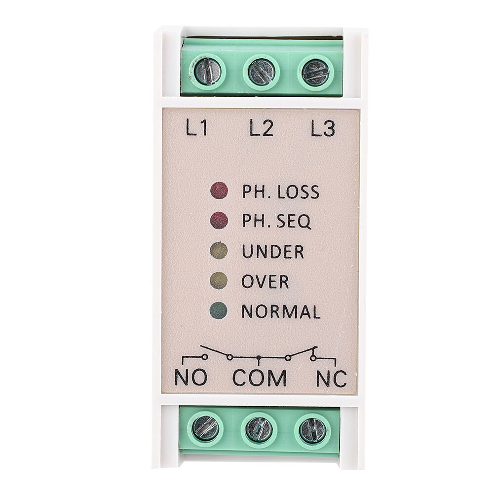 Over & Under Voltage Failure Phase Sequence Protector 3 Power Supply Monitor Relay 415VAC