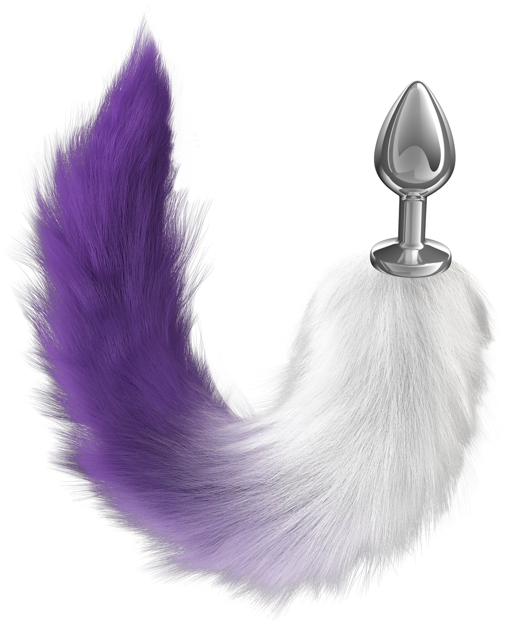 Анальная Пробка с Хвостом Diamond Starlit Purple, фиолетово-белый хвост 4020-03lola