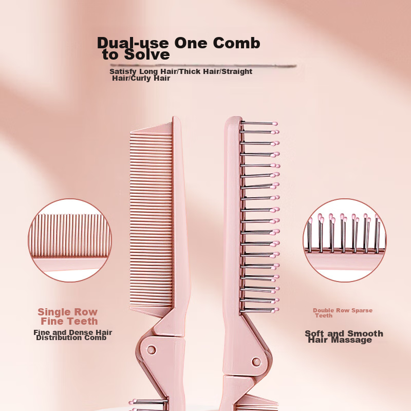 Creative Art Comb for Women, Foldable And Portable, Wide-Tooth And Fine-Tooth Comb, Children's Travel Hair Comb, Styling Comb, Hair Brush, Small Comb