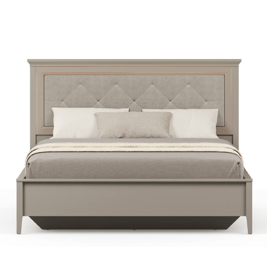 Кровать без основания с мягким элементом БРВ-Мебель CLASSIC LOZ160х200 Глиняный серый ш. 171 см, в. 120 см, д. 209 см