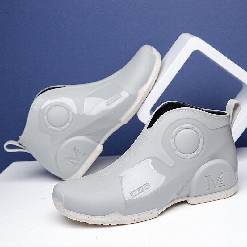 Полусапоги мужские уличные низкие водонепроницаемые ботинки модные короткие резиновые сапоги для мужчин и женщин высококачественные мягкие нескользящие резиновые сапоги резиновые бахилы