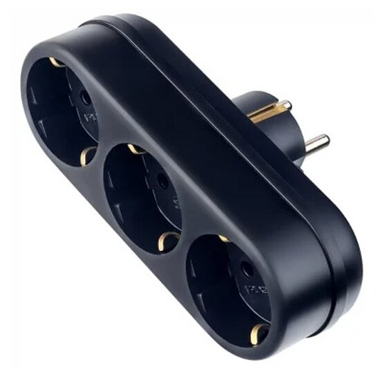 Сетевой разветвитель Perfeo "RU POWER' 3 розетки, 16А, с заземлением, черный (3L3)