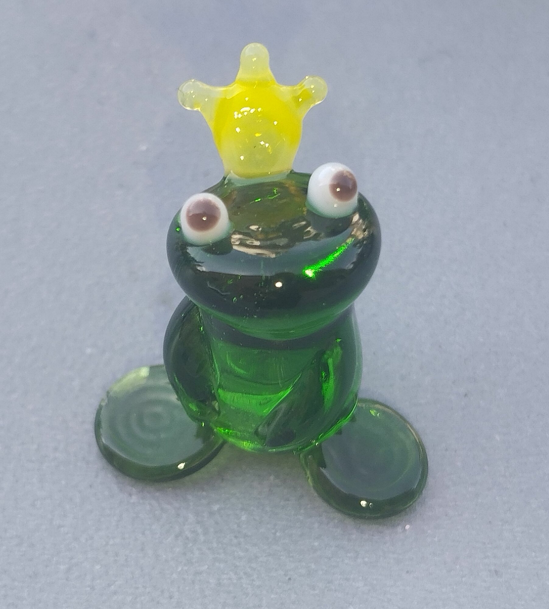 Стеклянная микро фигурка лягушка