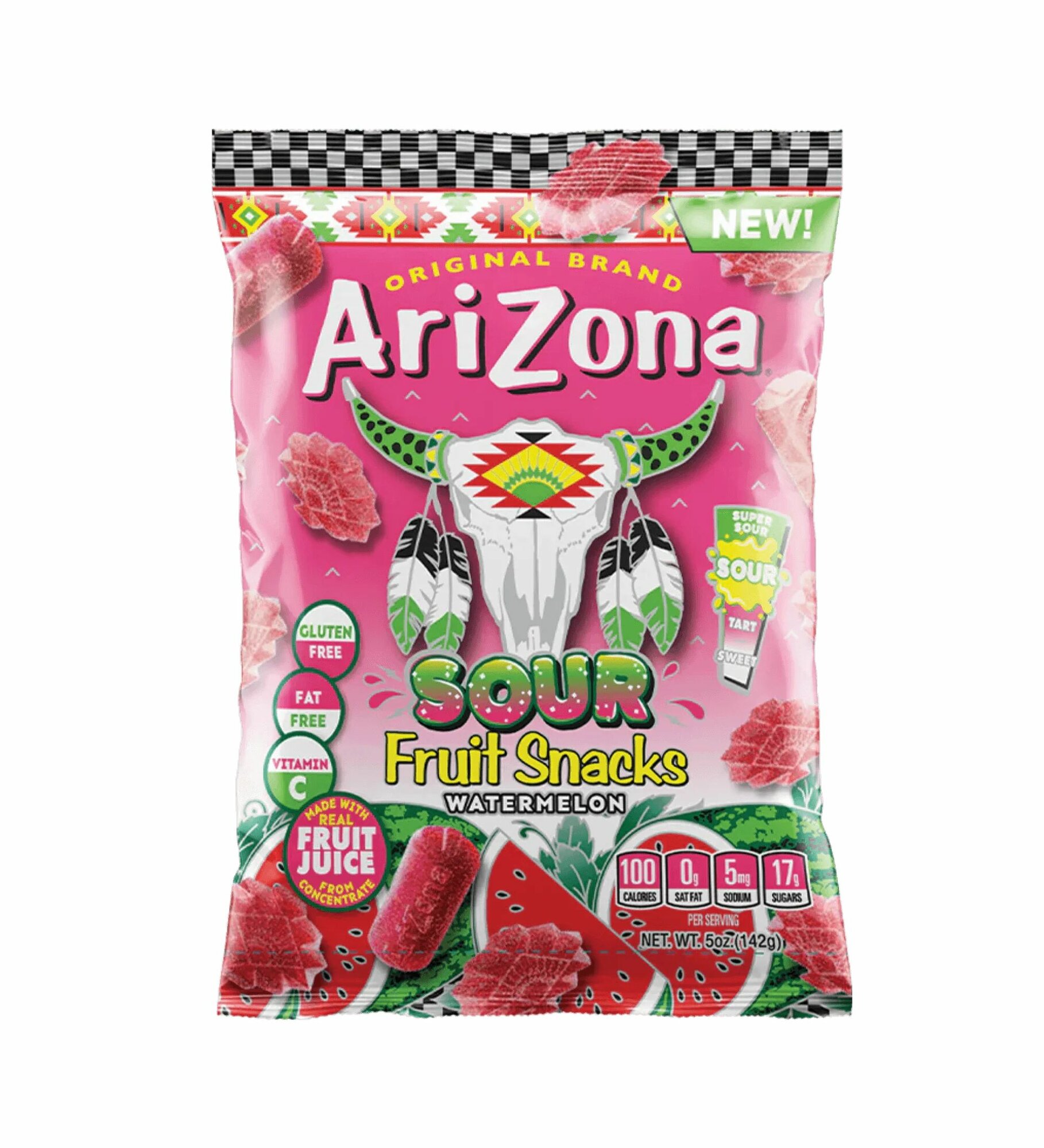 Жевательные мармеладки AriZona Fruit Snacks, Sour Watermelon 142г (США)