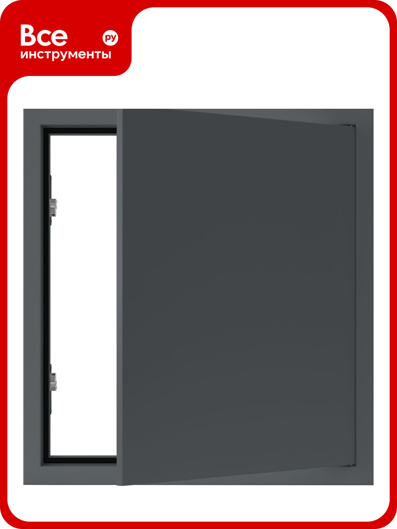 Люк металлический Хаммер 30x40 (ШхВ) см, нажимной, сталь, графит, петли на стороне 40 хн34граф