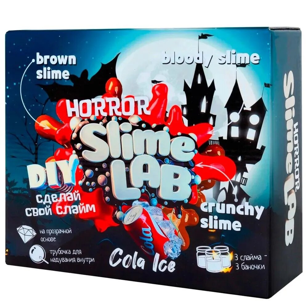 Набор опытов Висма "Слайм Лаб. Хоррор", антистрессовые свойства, укрепление мышц рук.