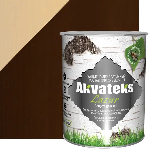 Антисептик защитно-декоративный Akvateks Lazur полуглянцевый палисандр 0.75 л