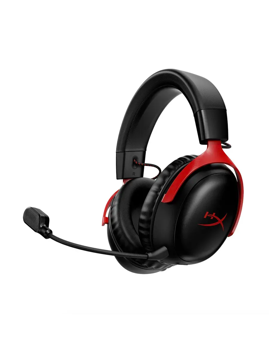Наушники HyperX Cloud III Wireless, беспроводные, 120 ч работы, регулируемые, красные