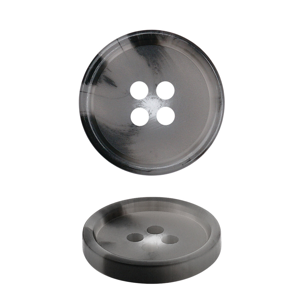 Пуговицы костюмные 28L (18 мм), 36 шт, 4 прокола, пластиковые, Айрис (серый)