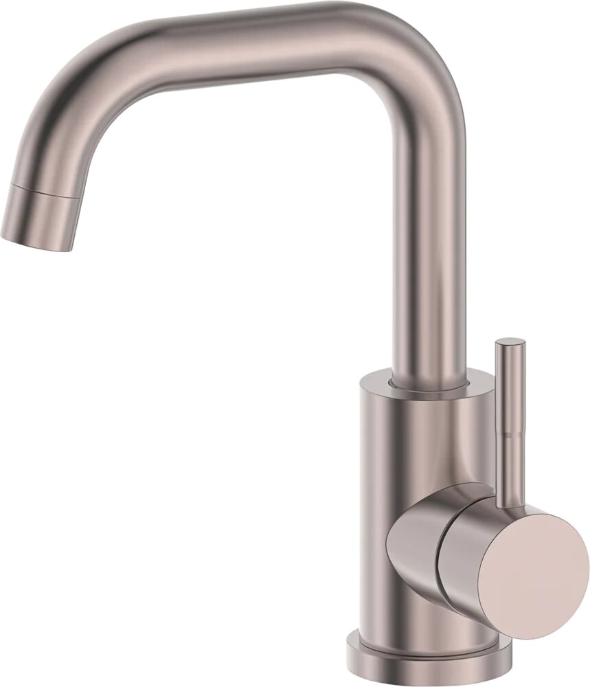 Смеситель для раковины Olive'S Balear 13105BL матовый, кран для ванной в раковину, из нержавеющей стали, рычажный, с поворотным изливом, с керамическим картриджем