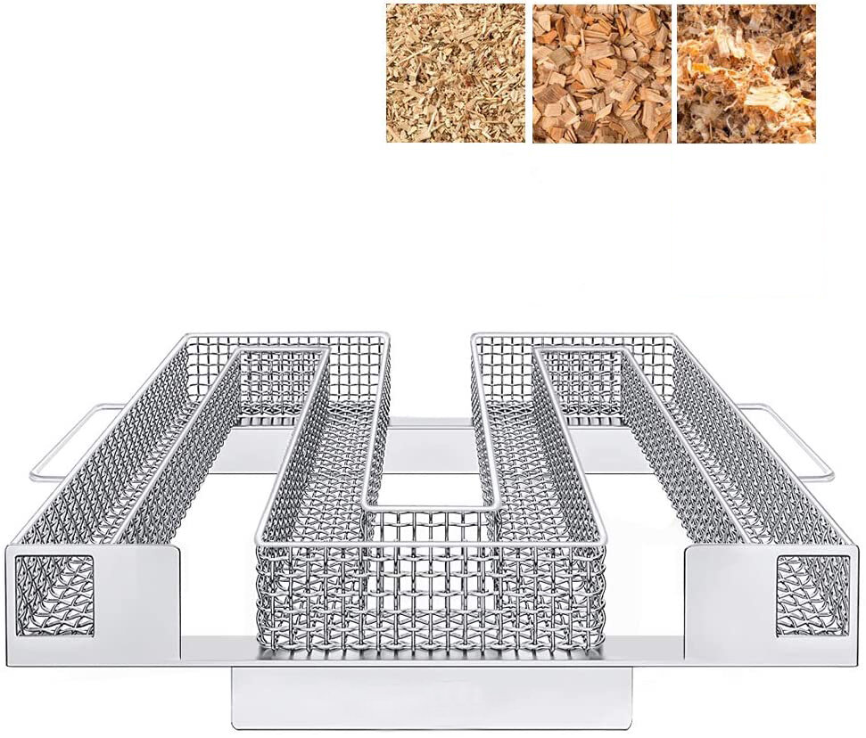 Генератор холодного дыма, генератор холодного дыма из нержавеющей стали для коптильни, генератор холодного дыма со щеткой + крюком, коптильня для котла, гриля, барбекю (22,5 x 21 x 4 см)