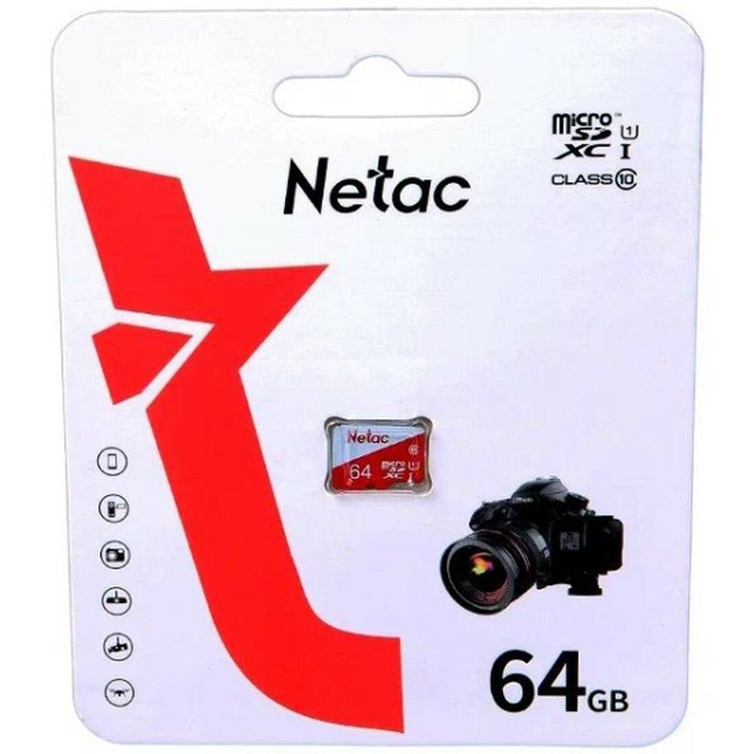 Карта памяти microSD 64Gb Netac NT02P500ECO-064G-S U1/C10 up to 80MB/s