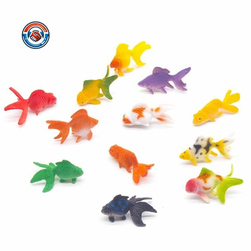 Декорация для аквариума и террариума, 12 мини-фигурок золотых рыбок из ПВХ, подводный декор для создания живого пейзажа, аксессуар для рыбок и рептилий, безопасный и долговечный