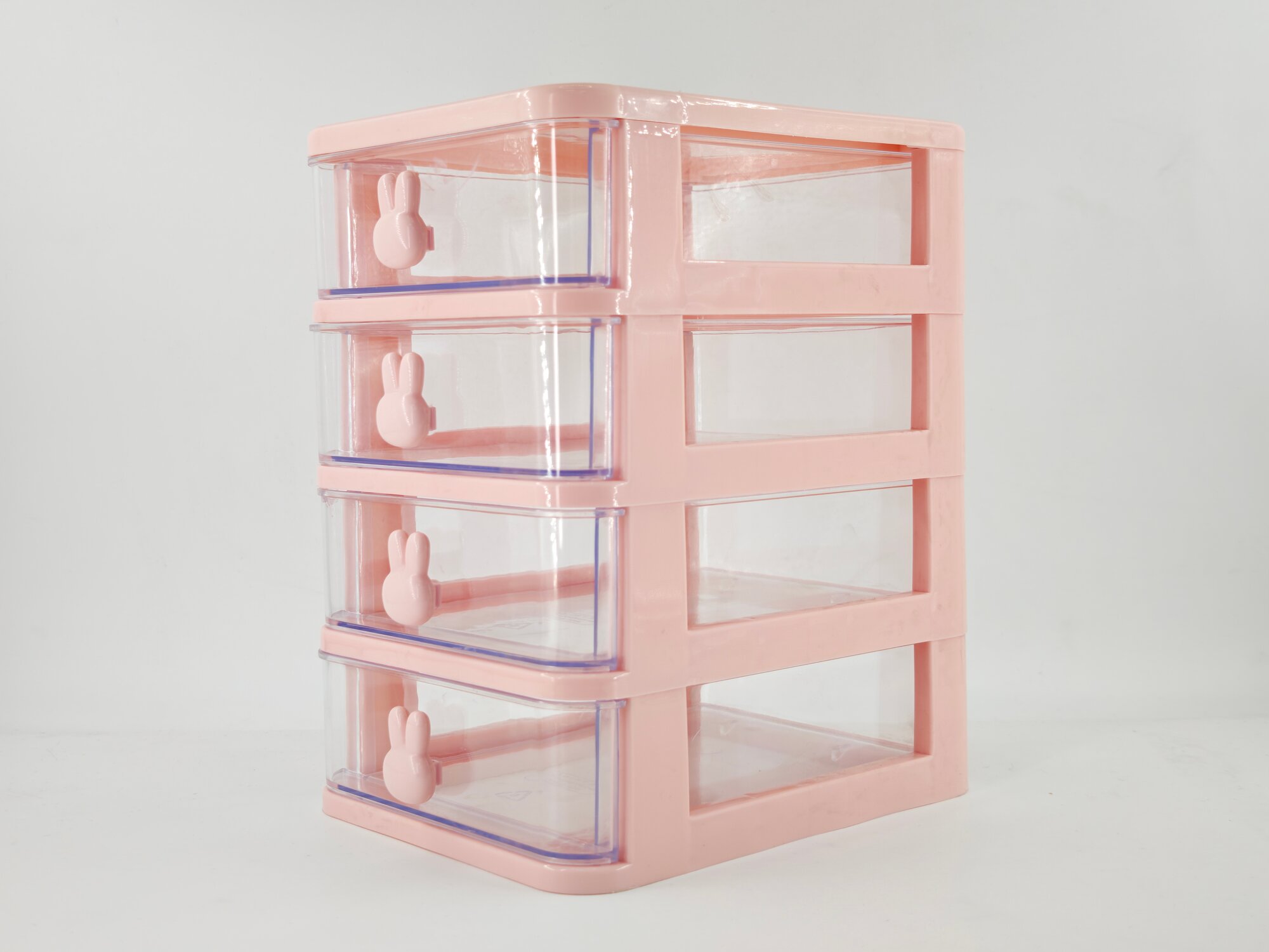 Акриловый органайзер-розовый 4-ярусный ящик, для мелочей