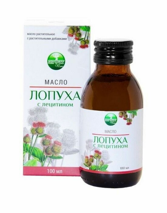 Пищевая добавка Алфит Плюс масло "Лопух", с лецитином, растительное, 100 мл