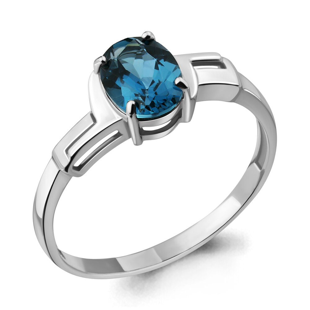 Кольцо AQUAMARINE, серебро, 925 проба, Лондон топаз