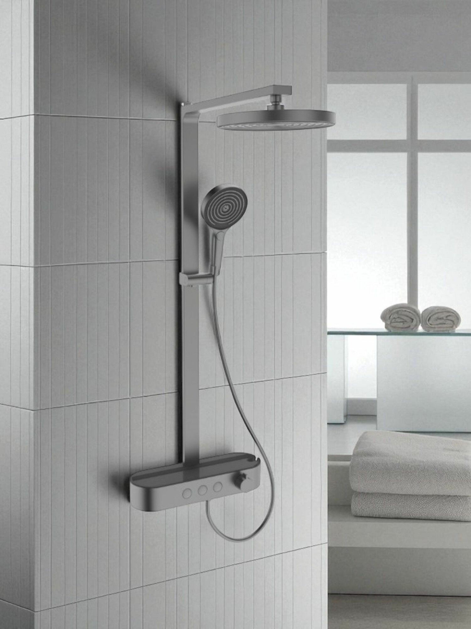 Душевая система с верхним душем VIEIR V25010-G с термостатом