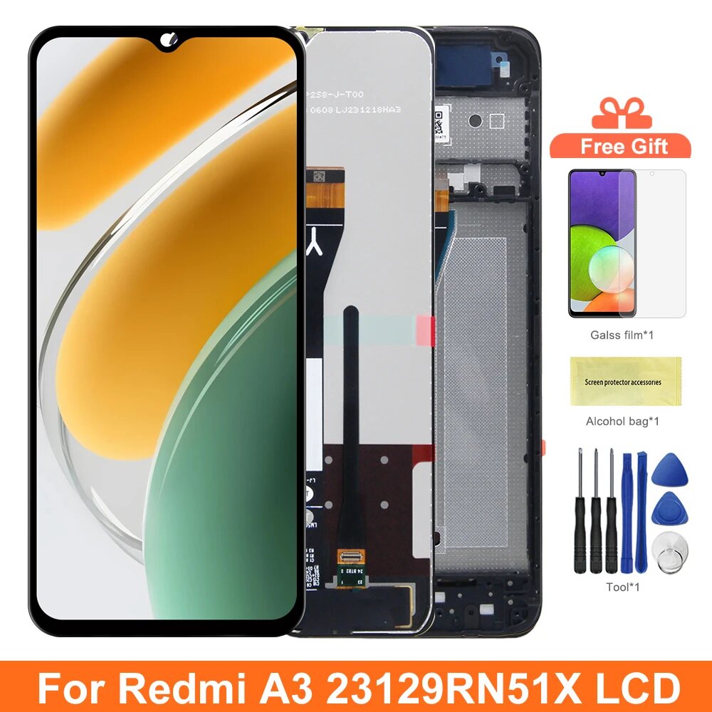 6,71 "экран для Xiaomi Redmi A3 23129RN51X ЖК-дисплей цифровой сенсорный экран с With Black Frame