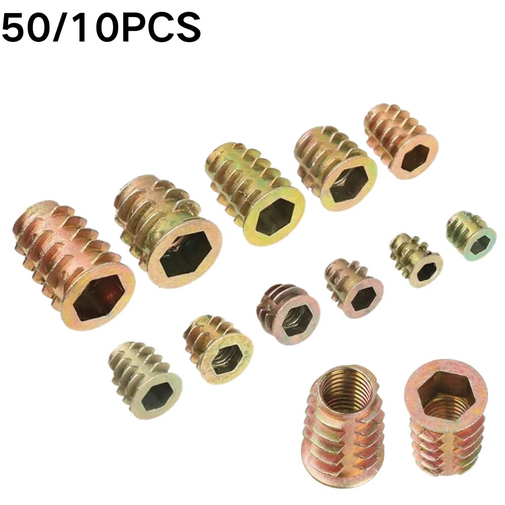 Винтовые врезные гайки M4 M5 M6 M8 M10 из цинкового сплава и углеродистой стали M6 10, 10pcs