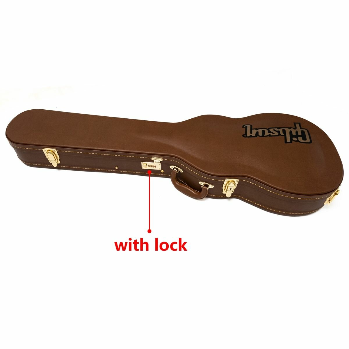 Премиальный жесткий чехол Gibson Les Pual с комбинированным замком коричневого цвета из высококачественного полиуретана для электрогитары Les paul