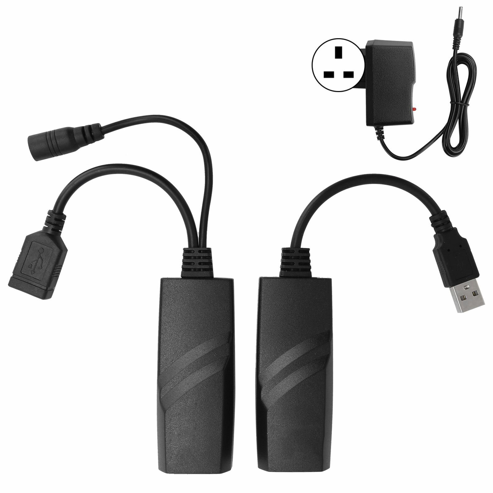 Сетевой удлинительный кабель Адаптер-удлинитель USB2.0 к RJ45 CAT5E/CAT6 100-240VUK