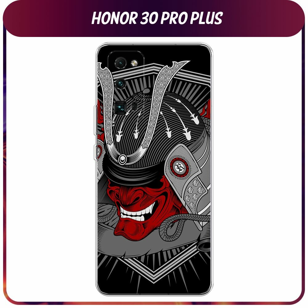 Чехол на Honor 30 Pro Plus / Хонор 30 Про Плюс с принтом "Красная маска самурая"