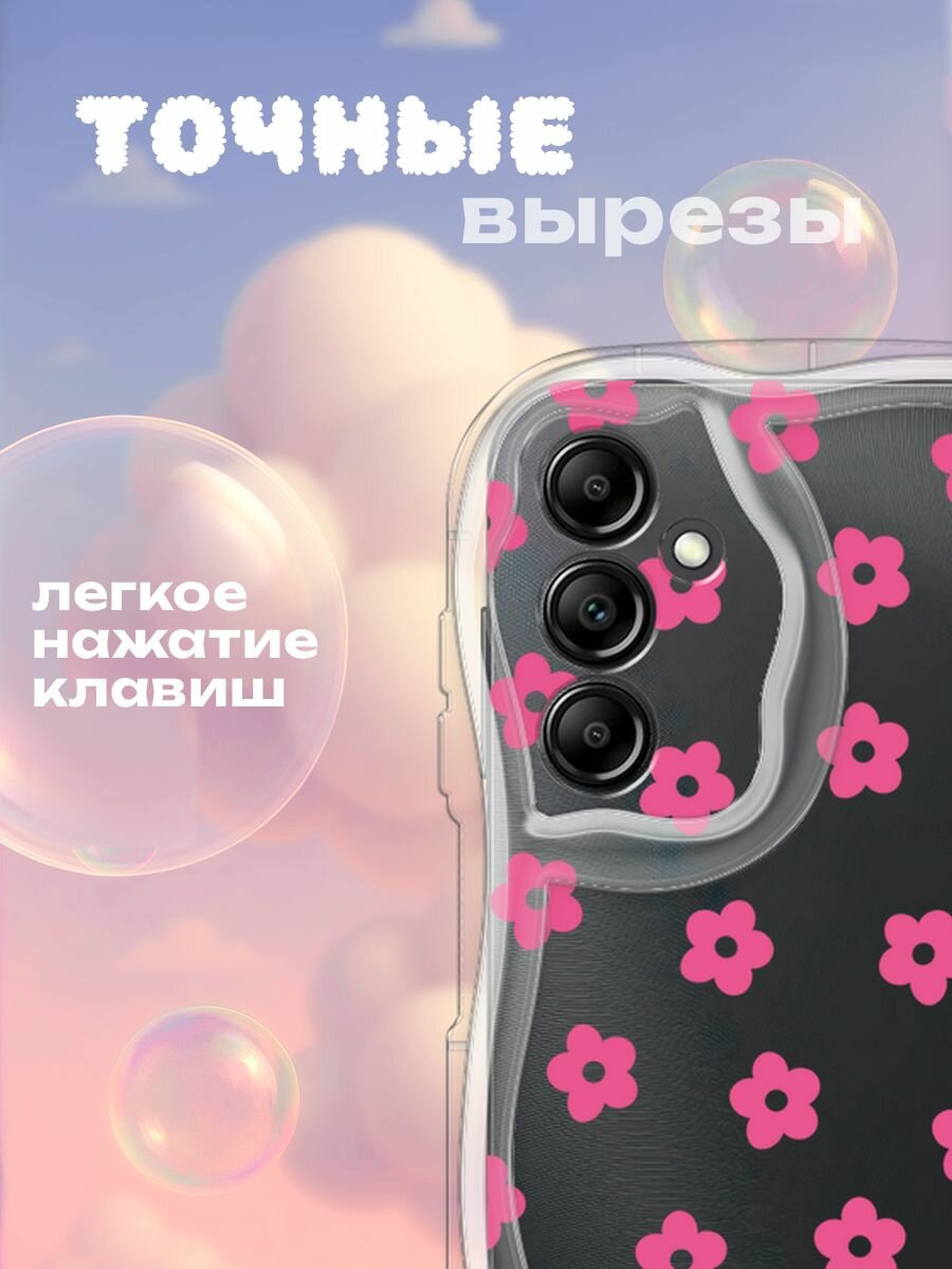 Чехол на Samsung Galaxy A15 / Самсунг А15 с принтом "Розовые цветы паттерн" — фото 1