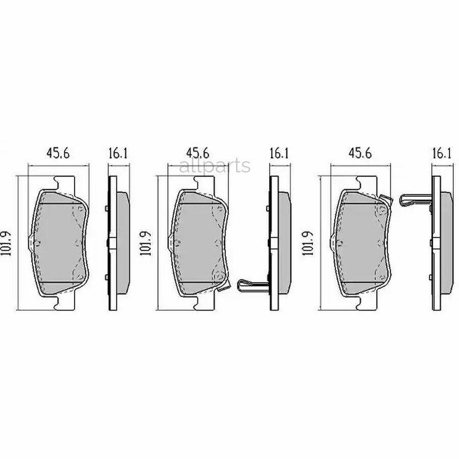 FREMAX FBP1526 колодки дисковые! задн.\ Toyota Auris/Corolla 1.4D-4D/1.4VVTi/1.6VVTi/2.0D-4D 07>
