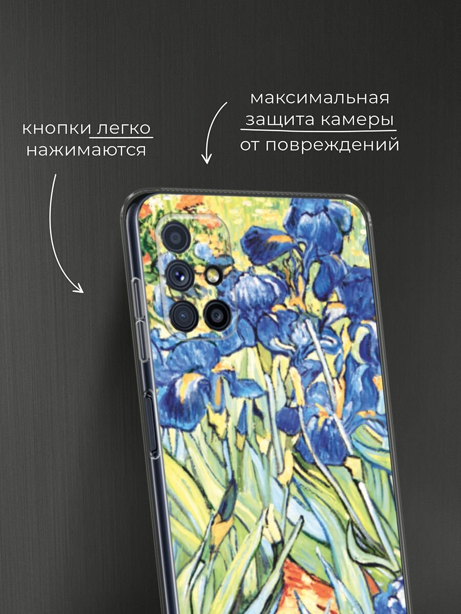 Чехол на Samsung Galaxy M51 / Самсунг Галакси М51 с принтом "Ирисы Ван Гог" — фото 1