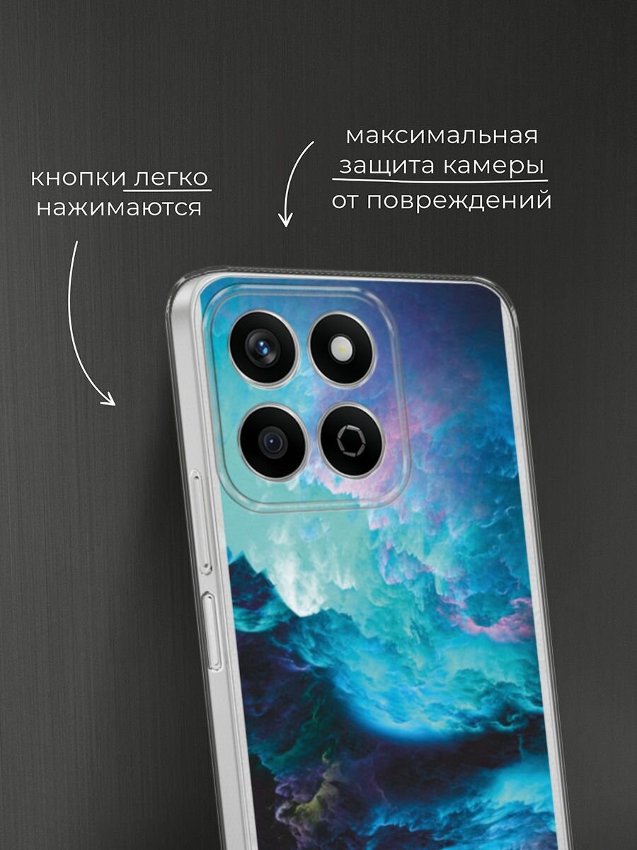 Силиконовый чехол на Honor X7c / Хонор X7c с принтом "Бирюзовое небо" — фото 1
