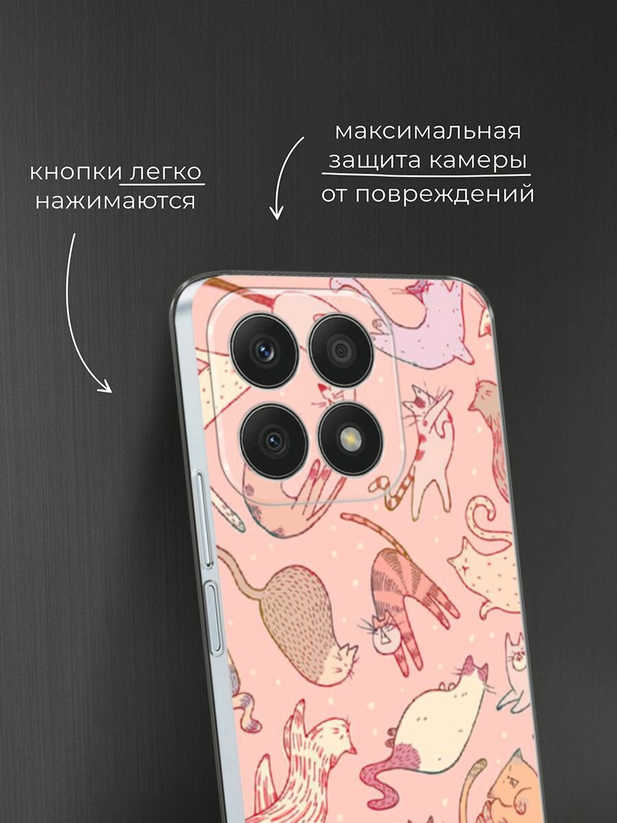 Силиконовый чехол на Honor X8A / Хонор X8A с принтом "Розовое счастье" — фото 1
