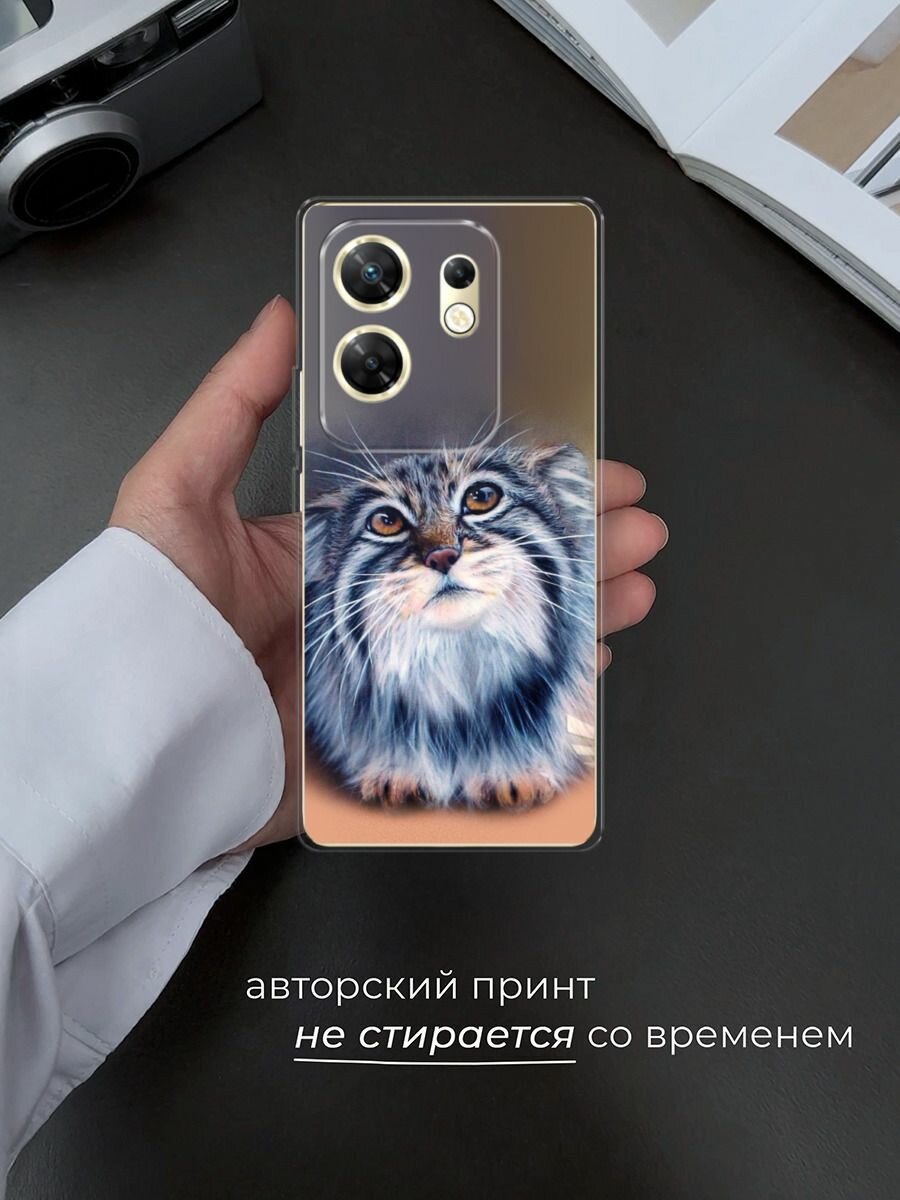 Чехол на Infinix Zero 30 4G / Инфиникс Зеро 30 4G с принтом "Кот манул 2" — фото 1