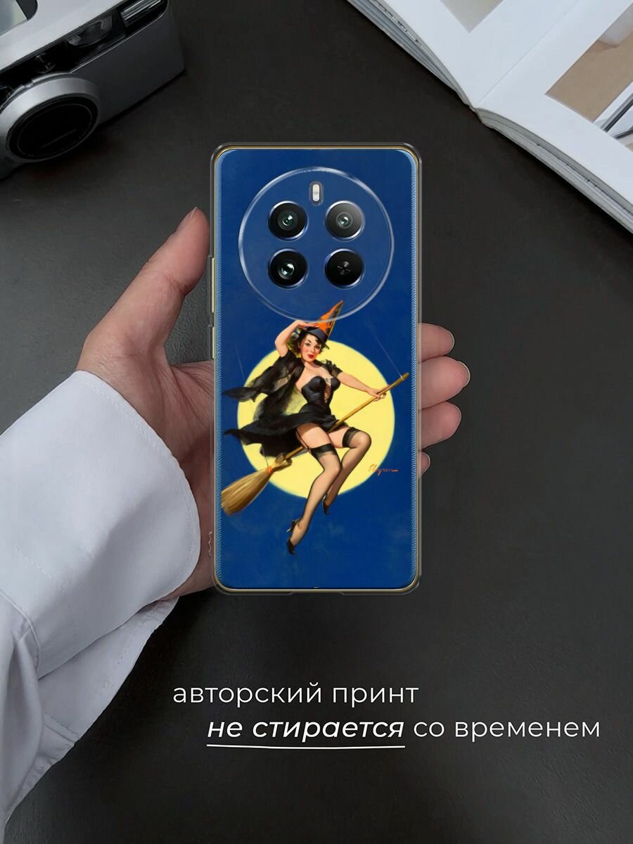 Чехол на Realme 12 Pro / Реалми 12 Про с принтом "Pin-Up Witch" — фото 1