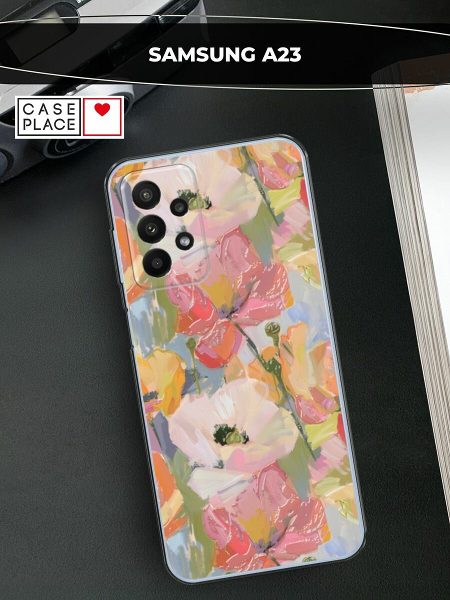 Чехол на Samsung Galaxy A23 / Самсунг Галакси А23 с принтом "Акварельные анемоны"