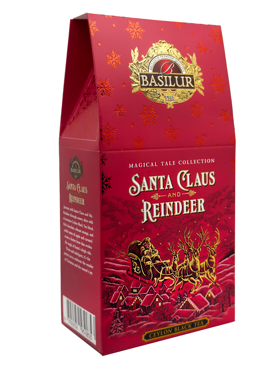 Чай Basilur "Новогодняя коллекция Санта-Клаус и Олени" черный, листовой, 75 гр