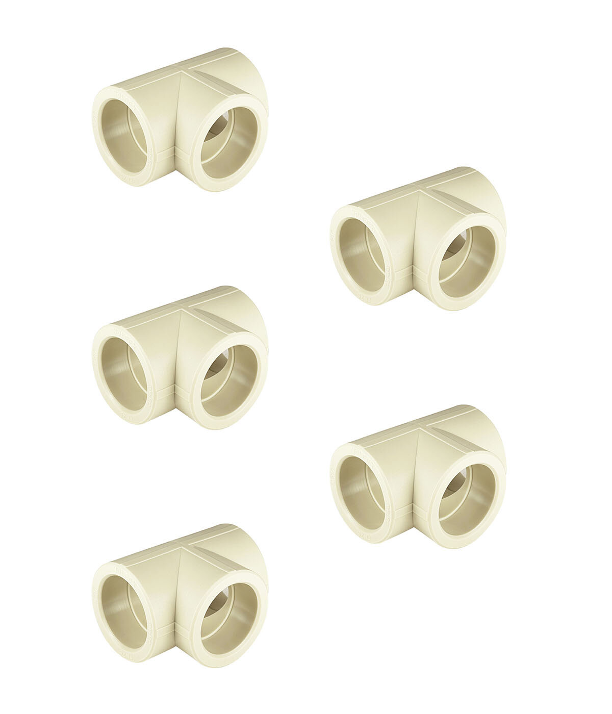 Тройник полипропиленовый 50 х 50 х 50 мм серый (5 шт.)