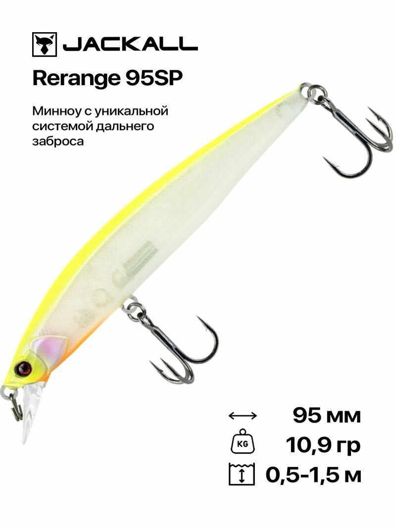 Воблер Jackall Rerange 95 SP, 95 мм, 10,9 гр, #UV Secret Chart Clear Tiger