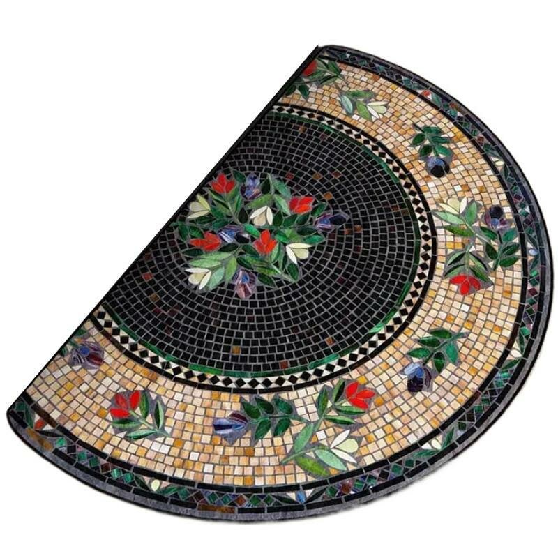 Цветной полукруглый ковер для прихожей, напечатанный на 3D-принтере