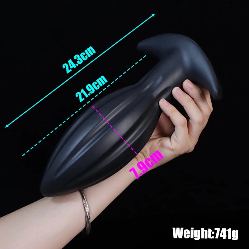 Большая мягкая силиконовая Анальная пробка 5 размеров, носимая огромная Анальная пробка, Black XXL