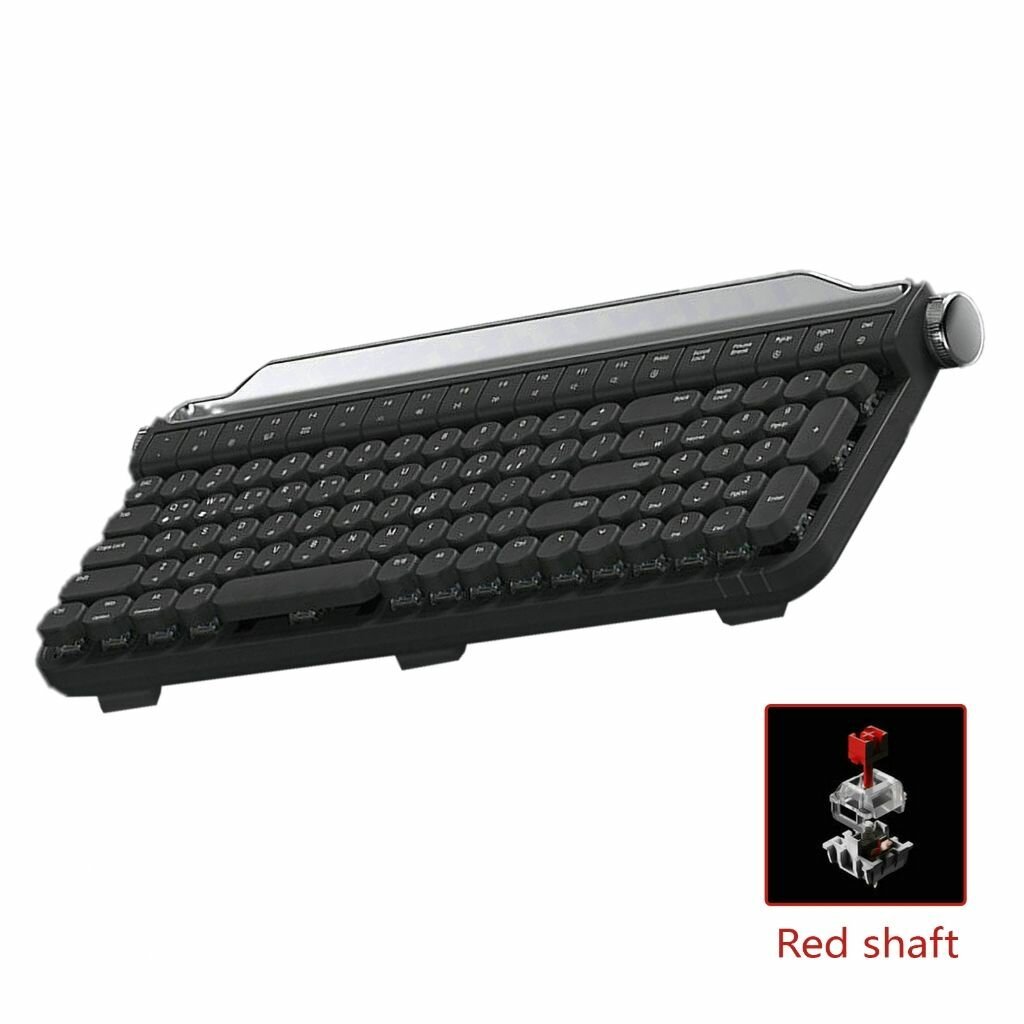 Элегантная беспроводная механическая клавиатура в стиле печатной машинки с подставкой для нескольких устройств