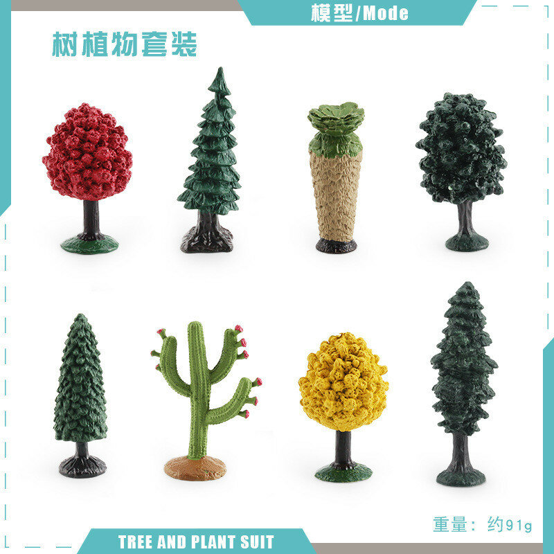 Set mini деревьев с реалистичным дизайном клен ясень можжевельник кактус и редвуд