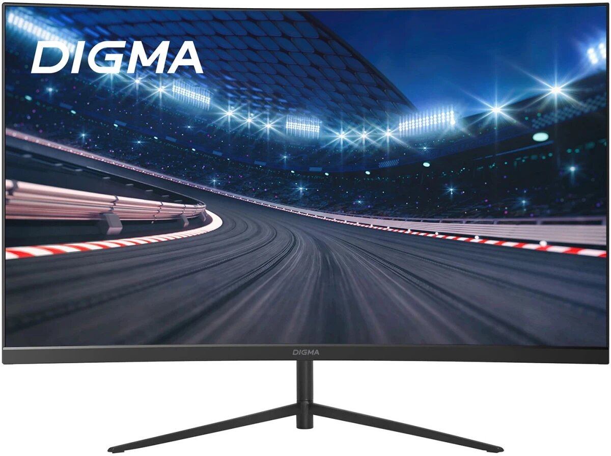 Монитор 27" Digma Overdrive 27A511Q VA 2560x1440, 180 Гц, 1 мс, 16:9, 250 кд/м², 2xHDMI 2.1, 2xDP 1.4, FreeSync, изогнутый экран (1800R), черный