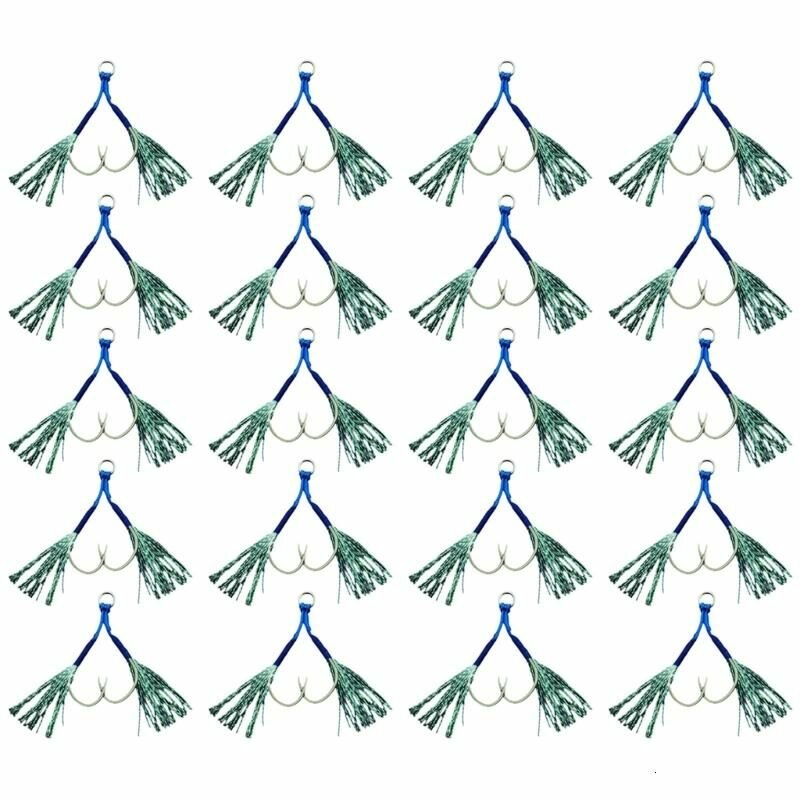 Двойные ассист-крючки для джиггинга, Синий - No. 15