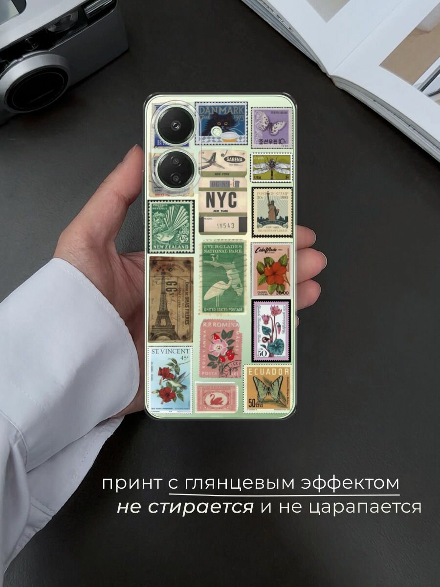 Чехол на Xiaomi Redmi 13C/Poco C65 / Сяоми Редми 13C/Поко С65 с принтом Марки — фото 1