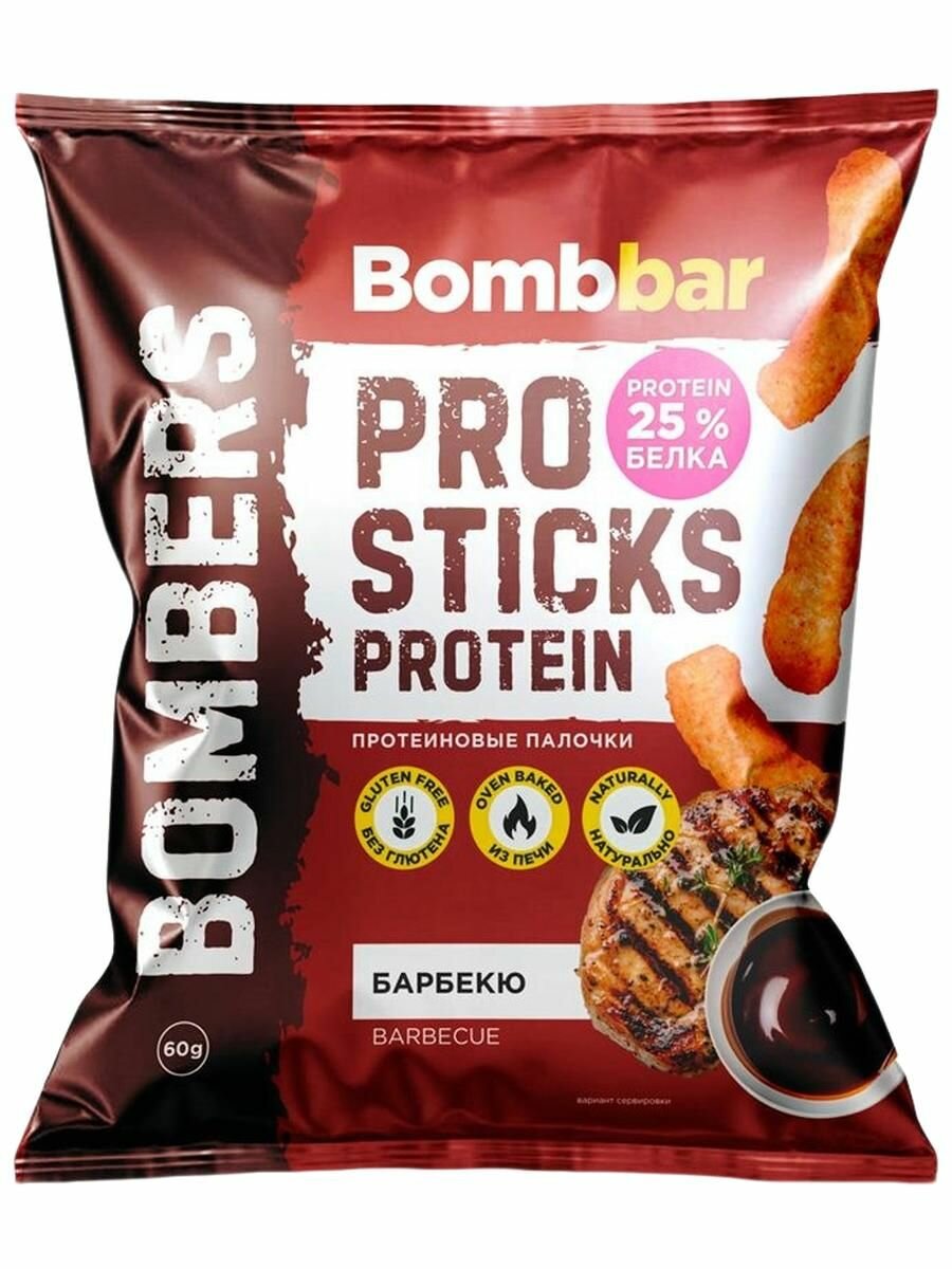Кукурузные палочки протеиновые "BOMBBAR" PRO STICKS 6*60гр.