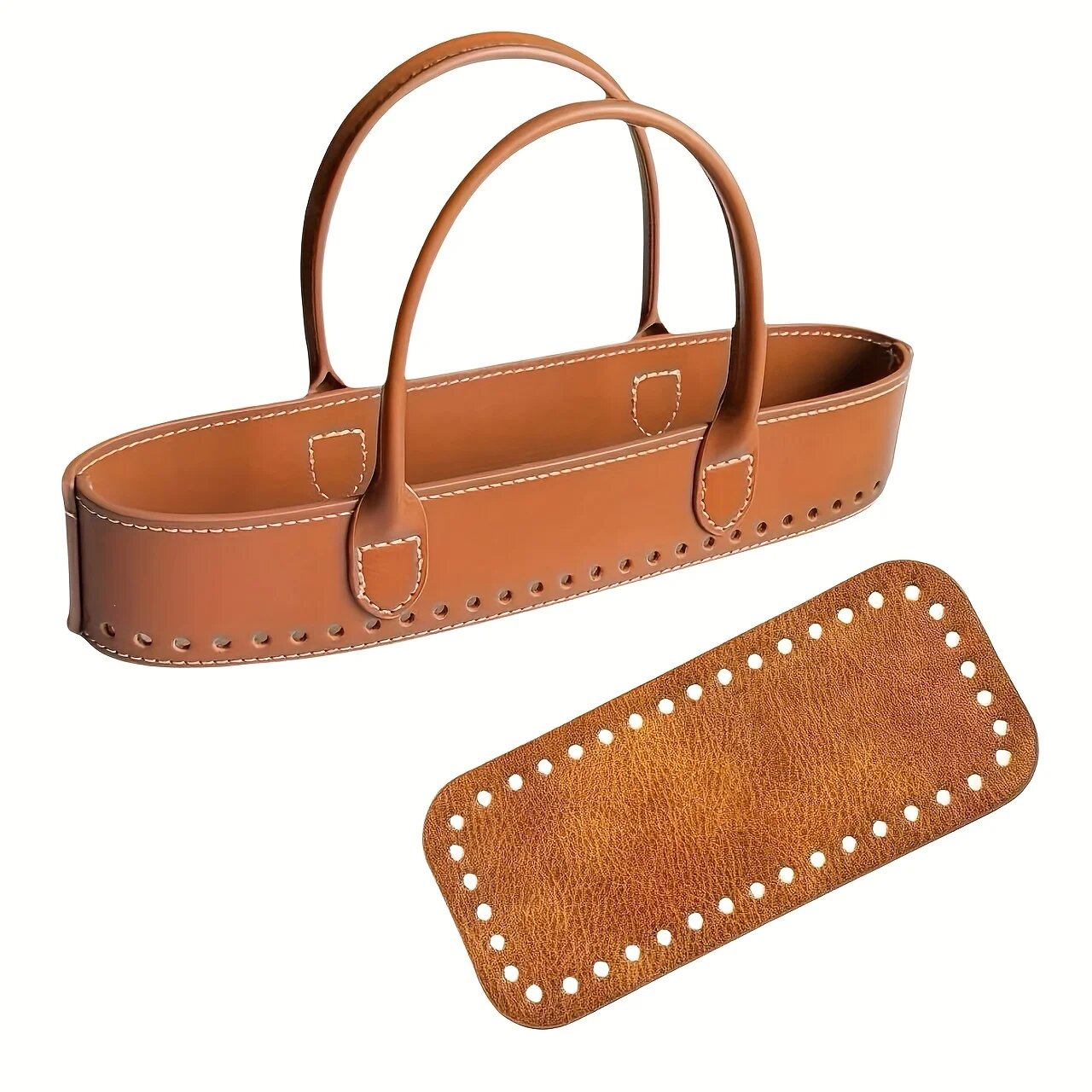 Тканая сумка своими руками. Самодельные материалы. Ручка для аксессуаров для вязания сумки ручной работы с отверстиями 5 мм. Аксессуары для корпуса сумки, изготовление кошельков своими руками, Коричневый