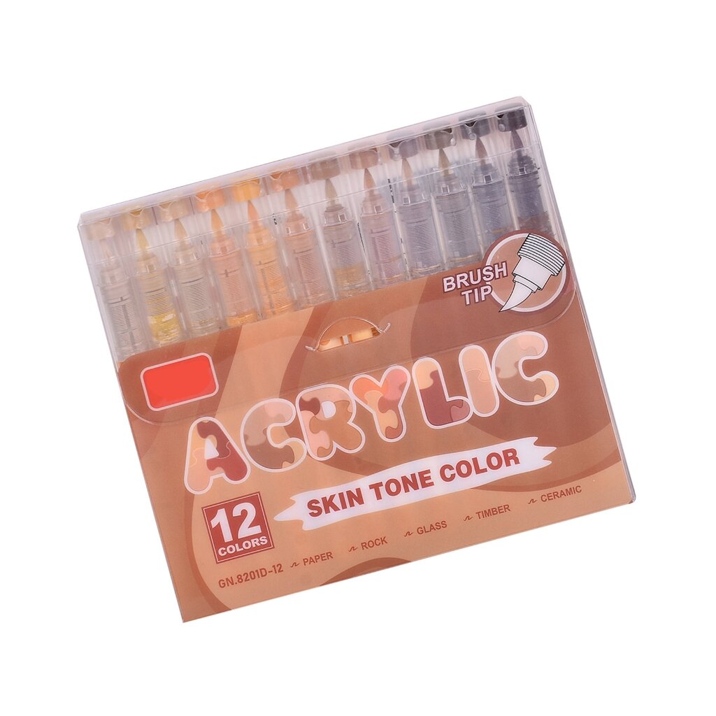 Жидкий Акриловый Маркер 12-Цветная Акриловая Краска Наконечник Кисти для Ведения Журнала Рисования