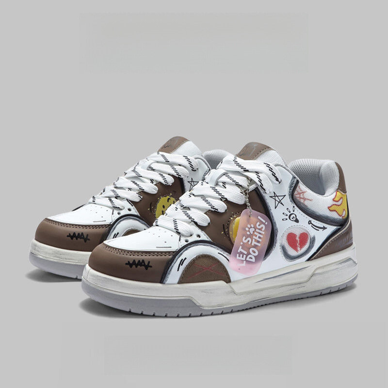 Мужские кроссовки Talking Tom в корейском стиле с граффити-дизайном, унисекс, износостойкие, увеличивают рост.